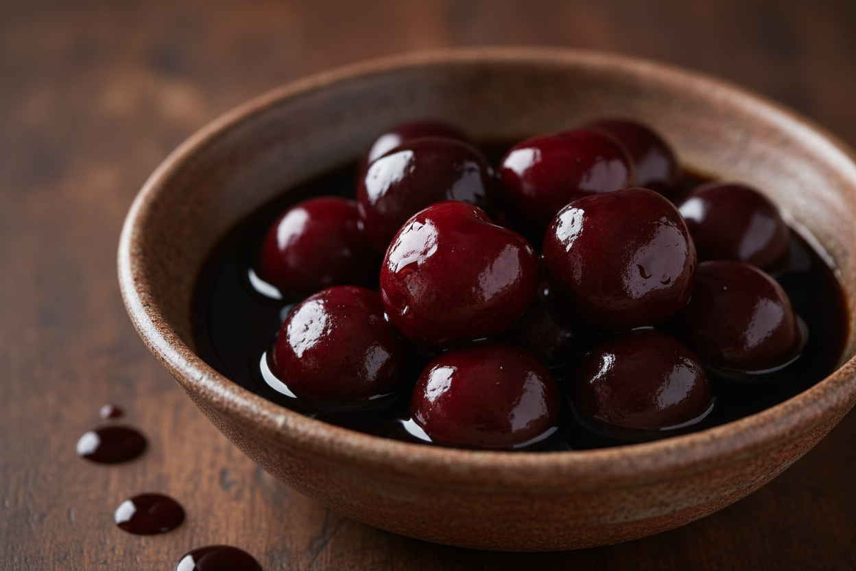 Black Garlic Balsamic Soaked Cherries – The Columbia Bar